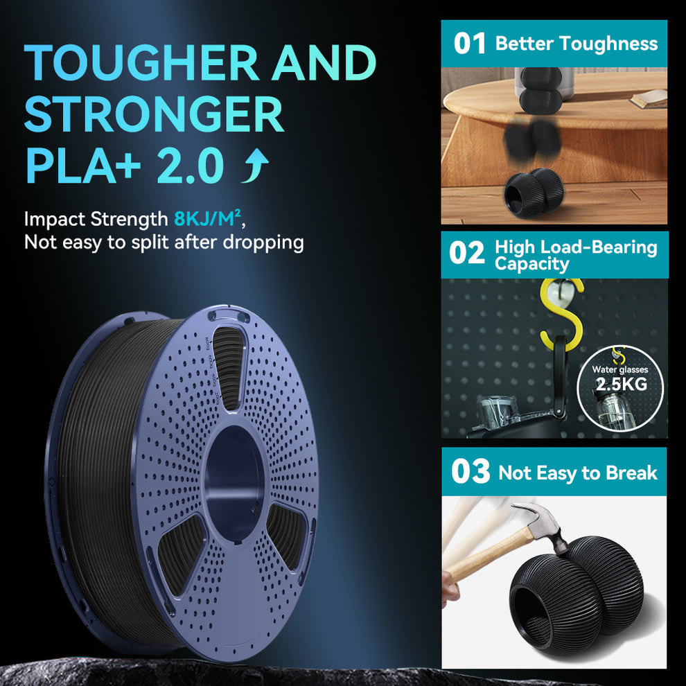 SUNLU PLA+ 2.0, PLA Plus series 3D Printer Filaments - SUNLU Online Store