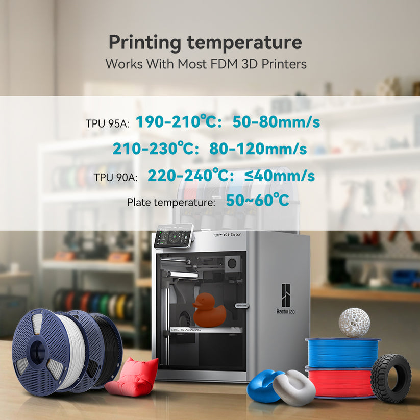 SUNLU TPU 95A/90A Flexible 3D Printer Filament 1KG, 1.75mm | SUNLU