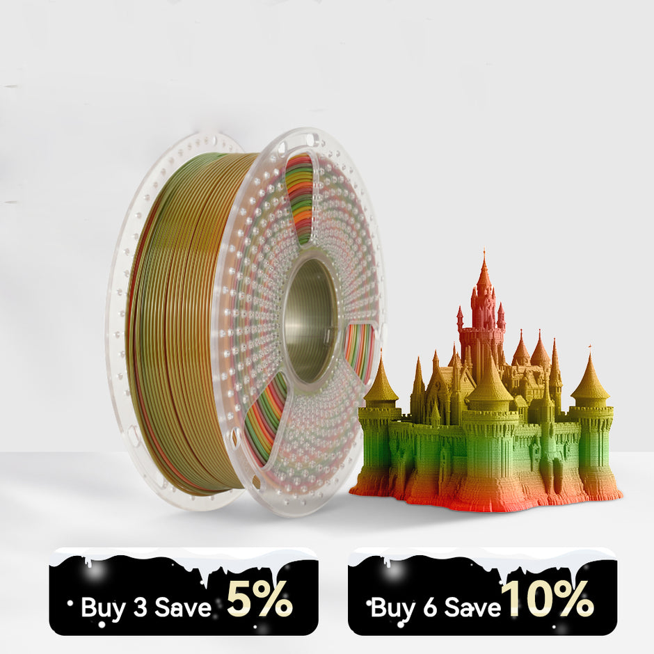 SUNLU Rainbow Filament | Silk, Transparent & PLA+ Gradients