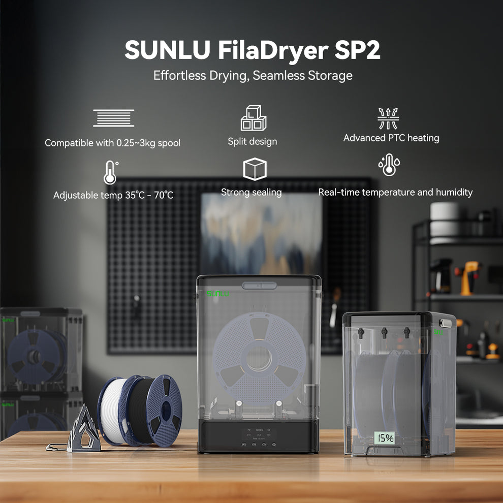 SUNLU FilaDryer SP2, 2-in-1 Filament Dryer Combine with Storage Box Up ...